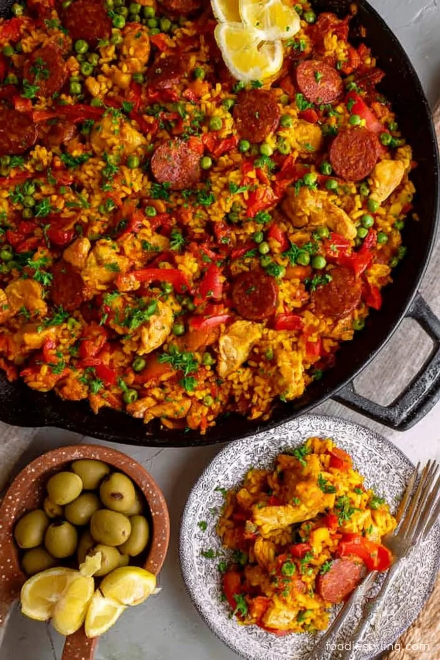 Chicken and Chorizo Paella | Foodie Styling