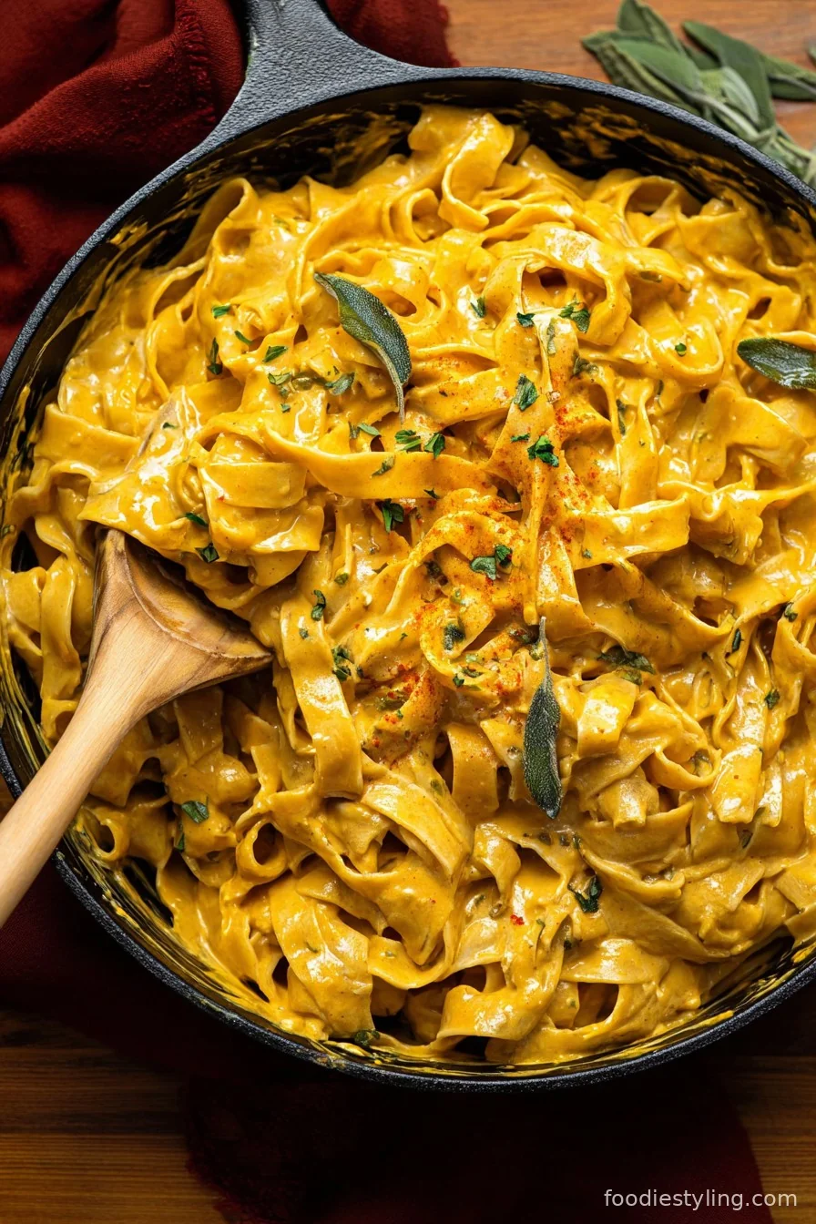 Creamy Cajun Pumpkin Alfredo Pasta | Foodie Styling