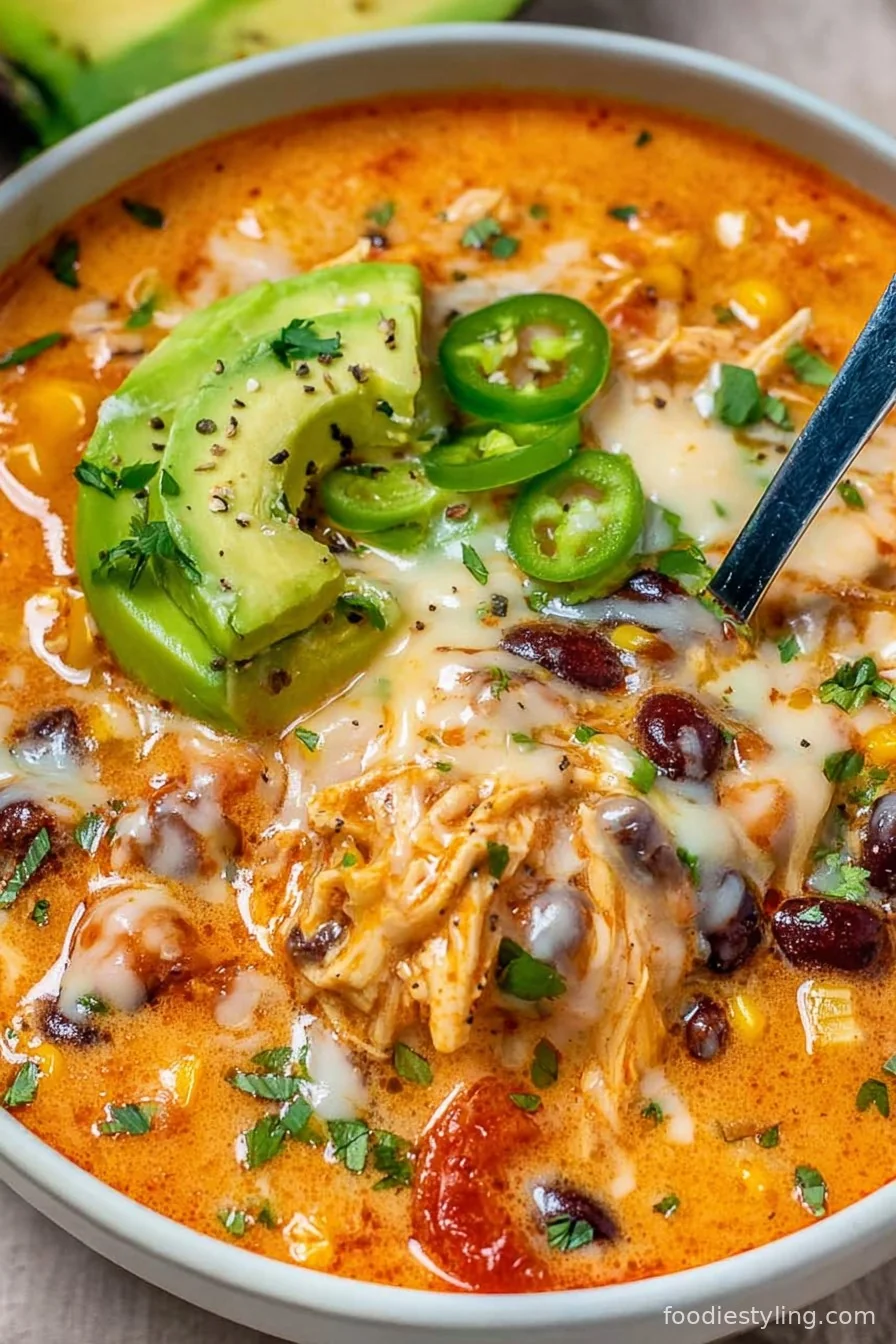 Creamy Chicken Enchilada Soup | Foodie Styling