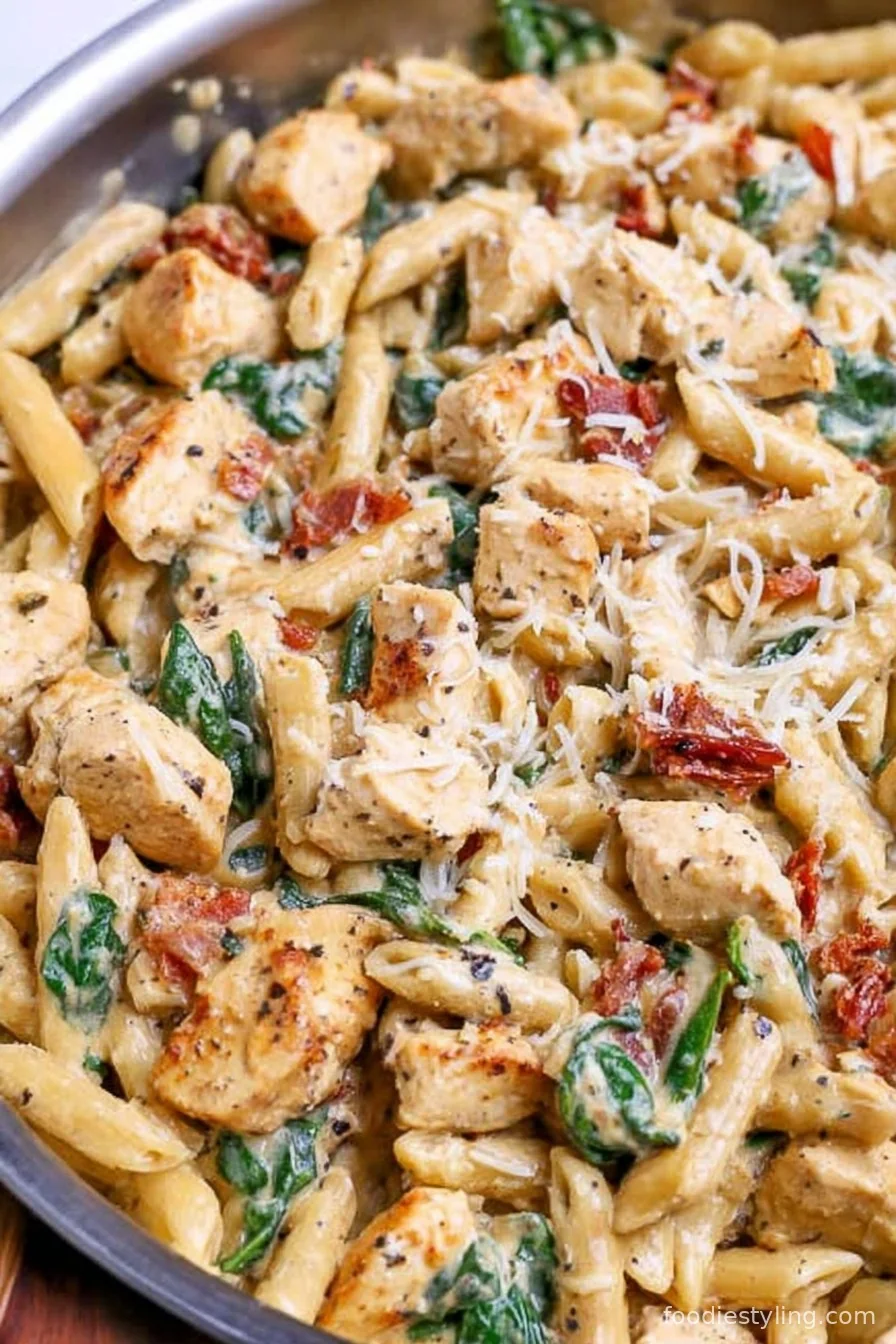 Creamy Tuscan Chicken Pasta | Foodie Styling