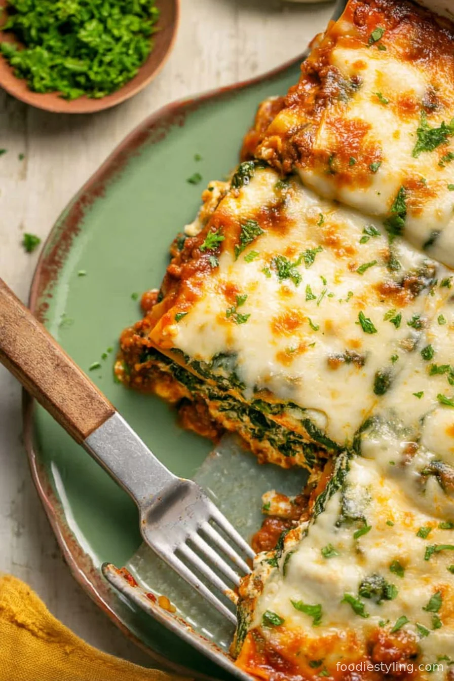 Delicious Cottage Cheese Lasagna with Beef and Spinach | Foodie Styling