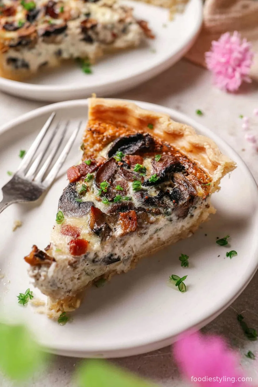 Easy Bacon and Mushroom Egg White Breakfast Quiche | Foodie Styling