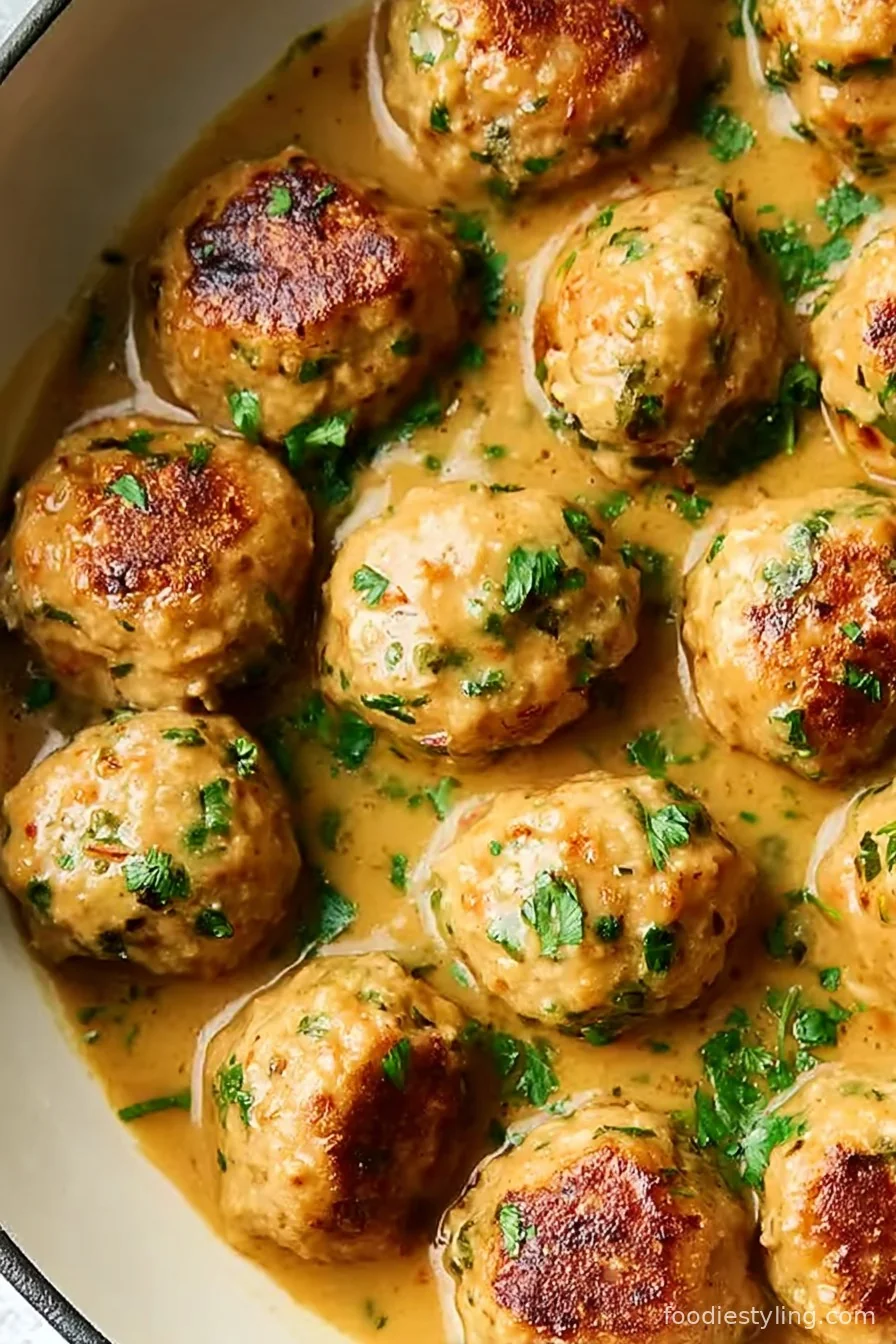 Garlic Butter Chicken Meatballs | Foodie Styling