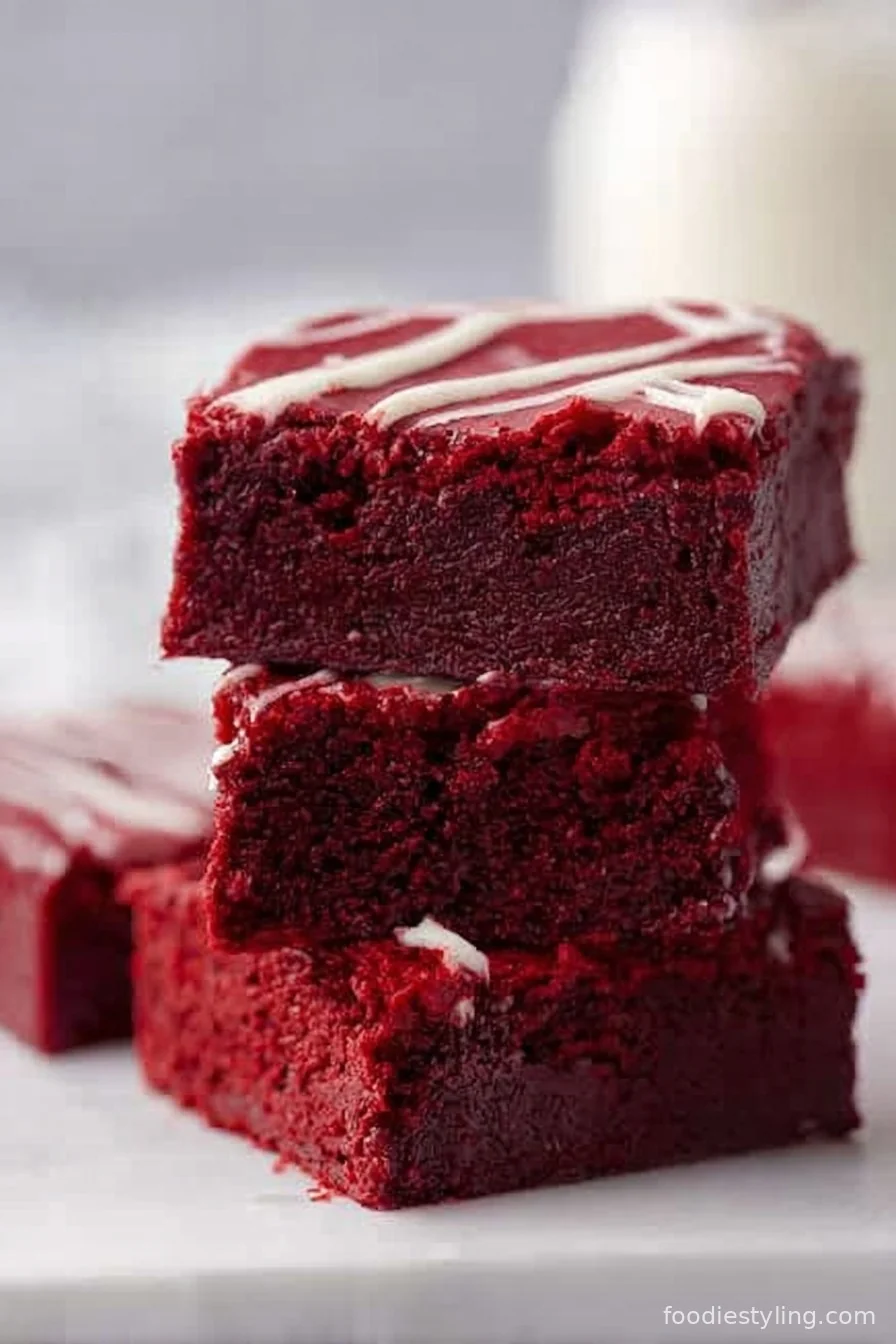 The Best Fudgy Red Velvet Brownies Recipe | Foodie Styling